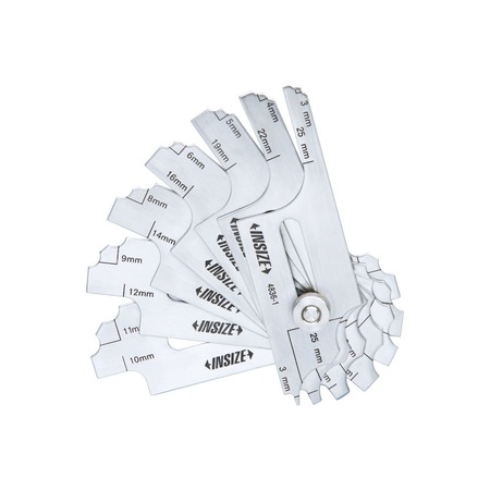 Calibru sudura in colturi, 3 - 25 mm, 7 lame, Insize - eMAG.ro