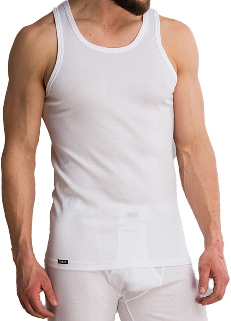 Maiou barbati MVS 012, Bumbac, Alb, XXL - eMAG.ro