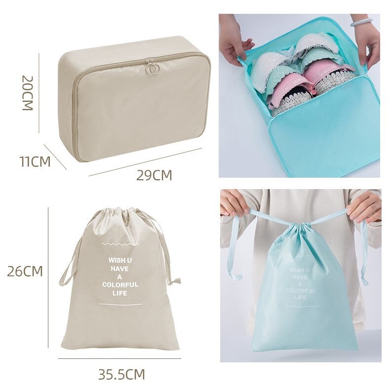 Комплект от 10 органайзера за пътуване, WALALLA, полиестер ...