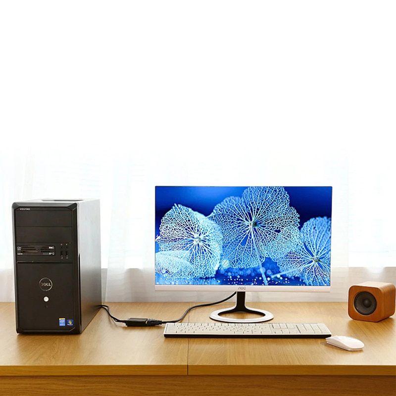 Cablu adaptor, convertor de la DVI-D Dual Link 24 1 tata la VGA 15 pini mama, negru, 23,5cm ...