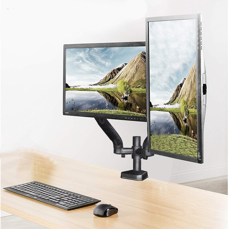 Стойка за 2 монитора, 9 кг на рамо, 2 вградени USB 3.0 порта, Система ...