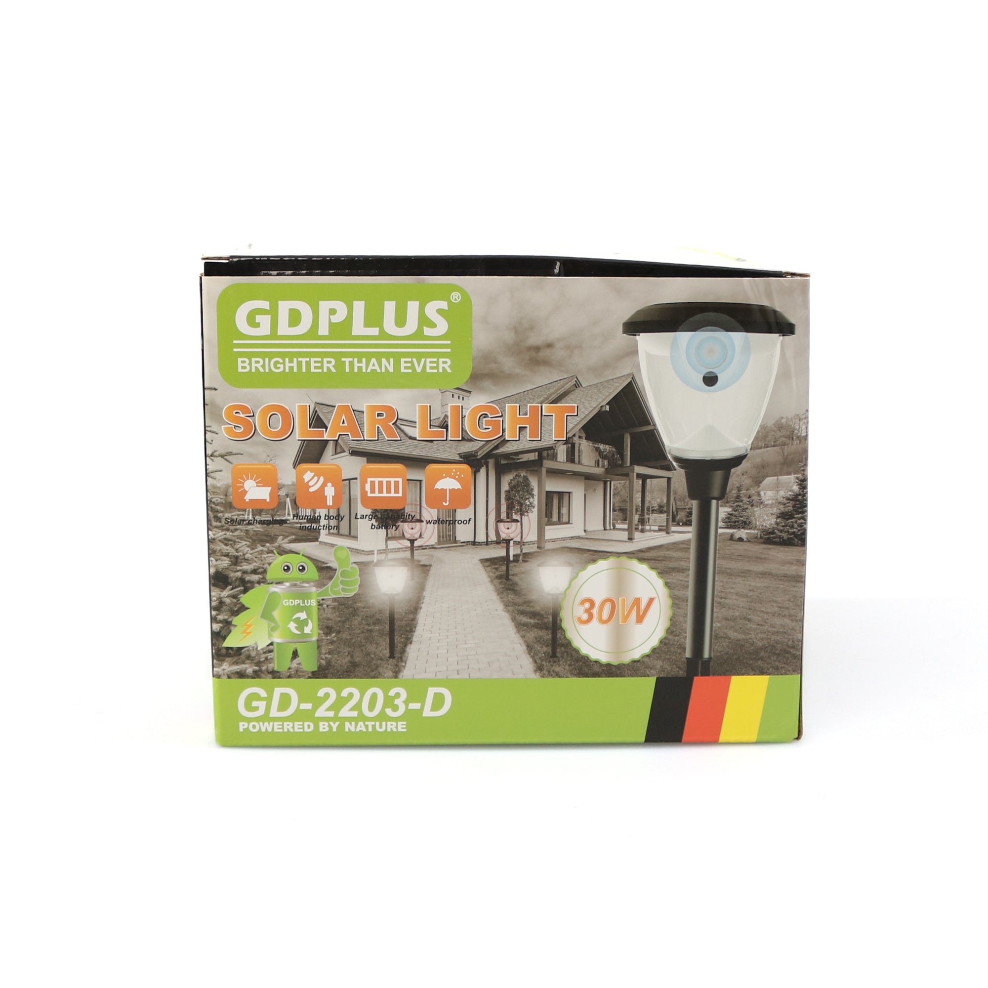 Lampa solara GDPLUS cu LED pentru gradina cu senzor de miscare 30W GD-2203-D - eMAG.ro