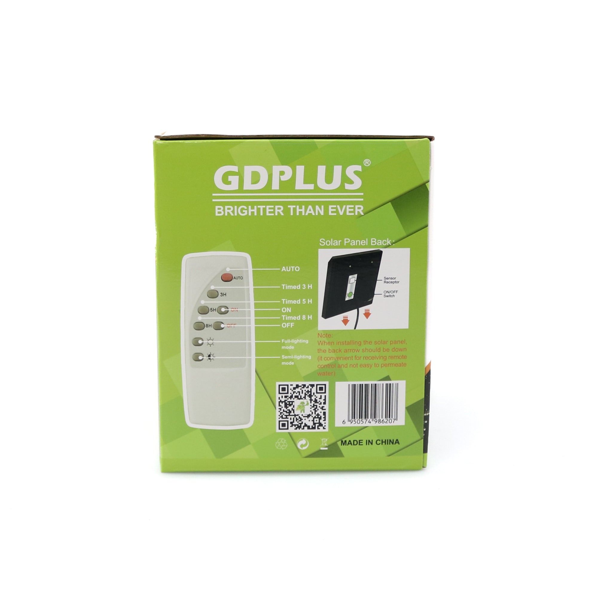 Слънчева стенна лампа с дистанционно управление, GDPLUS, 20W, ABS+PC - eMAG.bg