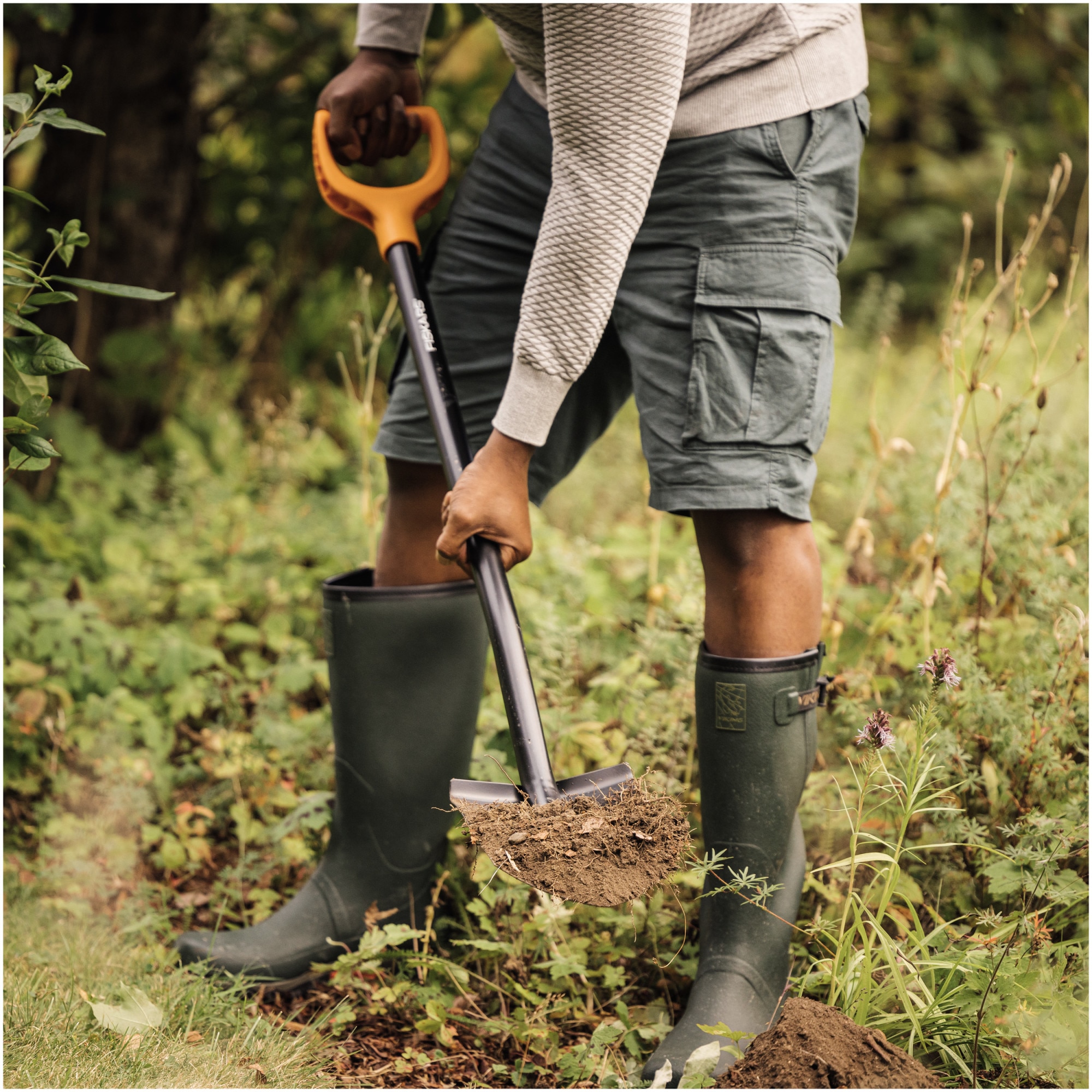 Cazma metalica ascutita Fiskars Solid 1066716, 117 cm lungime, 18 cm ...