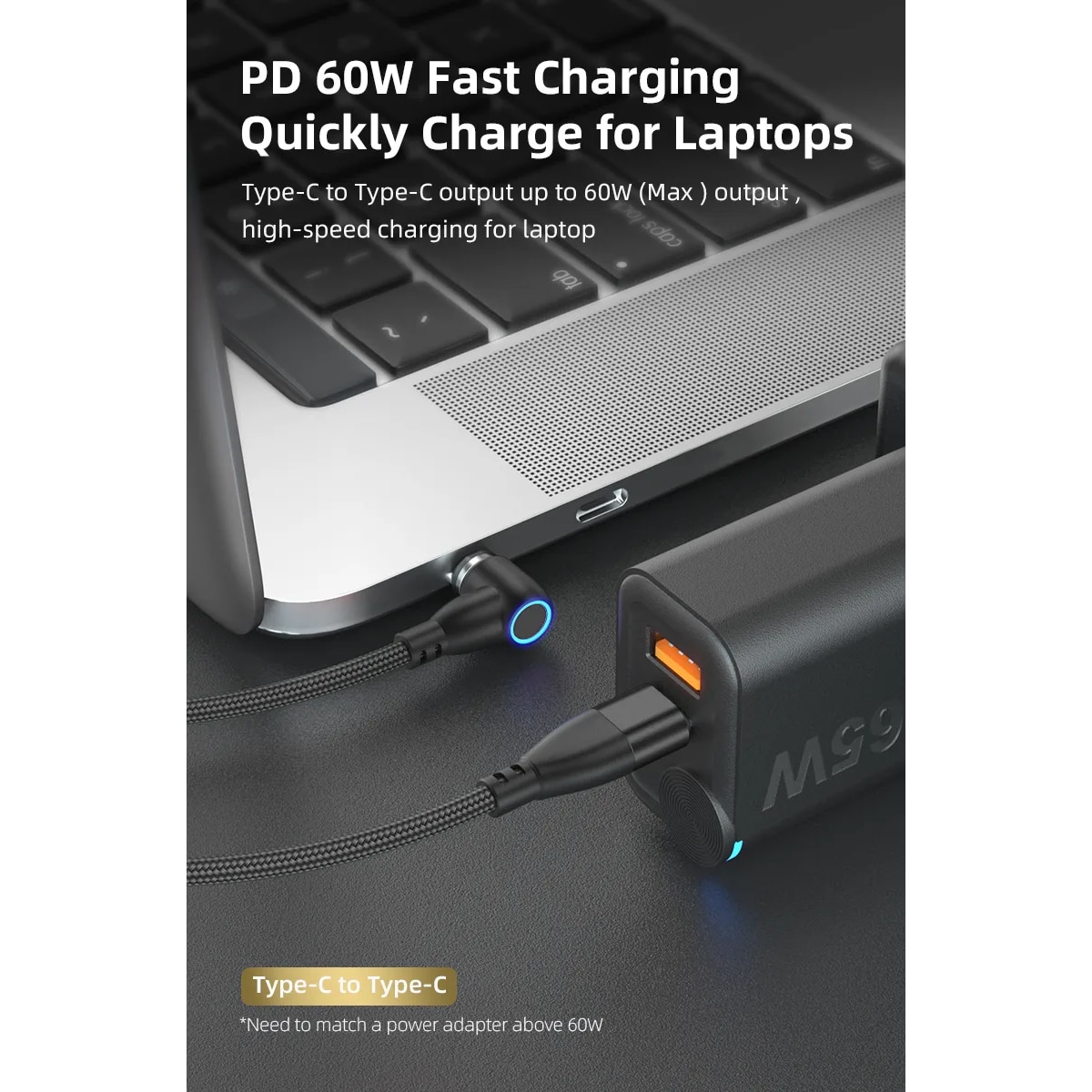 Cablu USB-C incarcator Fast Charge 60W 3A,9 pini, Magnetic 3 in 1, 90 ...