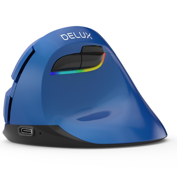 Mouse ergonomic wireless/bluetooth Delux M618MINI, albastru - eMAG.ro
