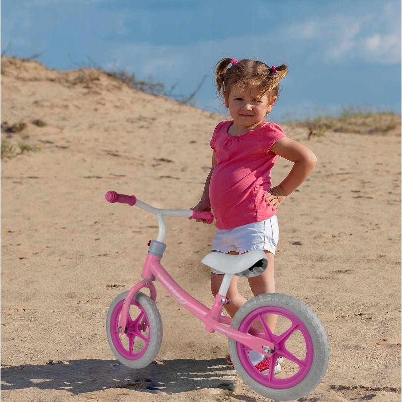 Bicicleta echilibru fara pedale, 12 inch, roz Roz - eMAG.ro