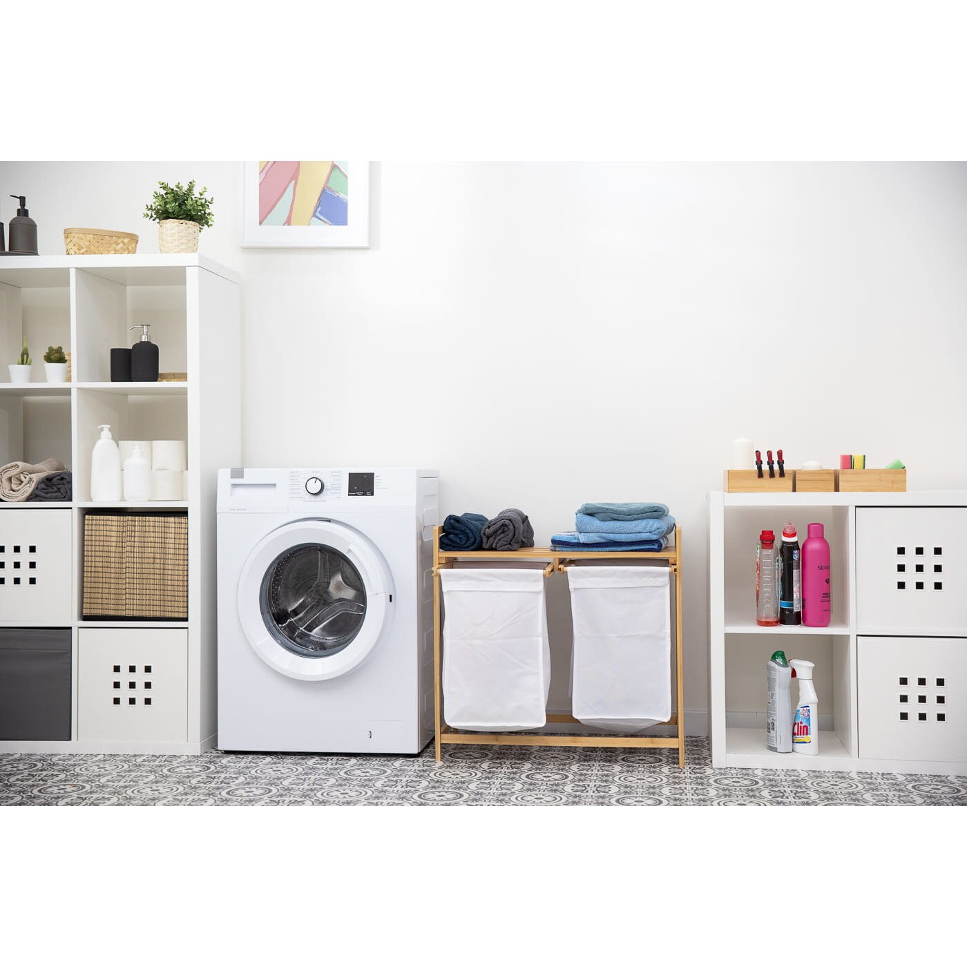 Cos de rufe, Easyform, Bambus/Bumbac, 80L, Alb - eMAG.ro