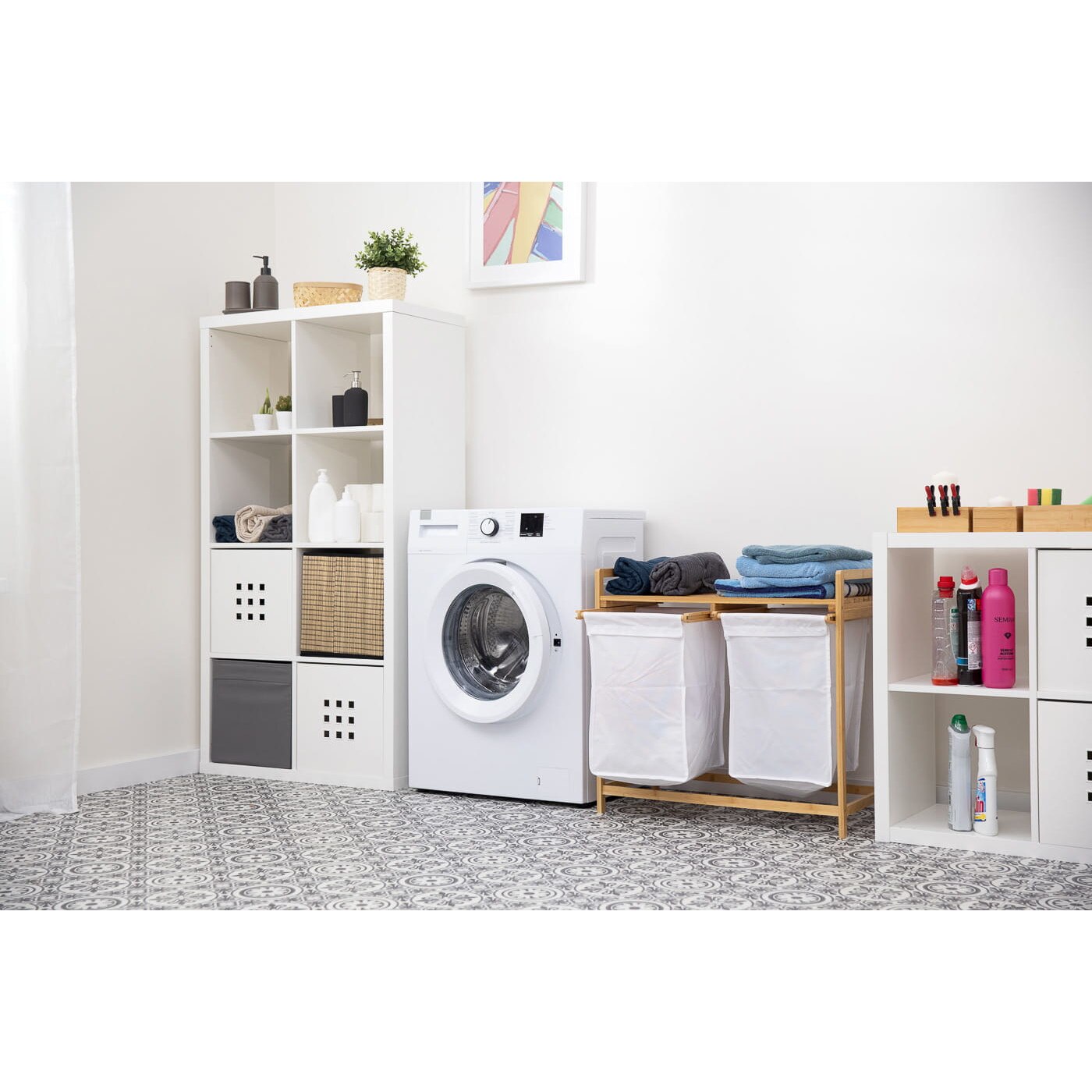 Cos de rufe, Easyform, Bambus/Bumbac, 80L, Alb - eMAG.ro