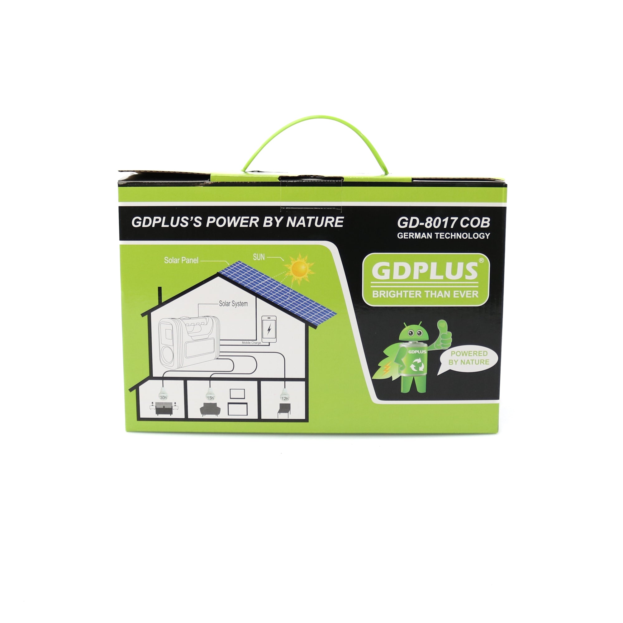 Sistem de iluminat solar GDPLUS cu 3 becuri, lanterna si incarcator USB ...