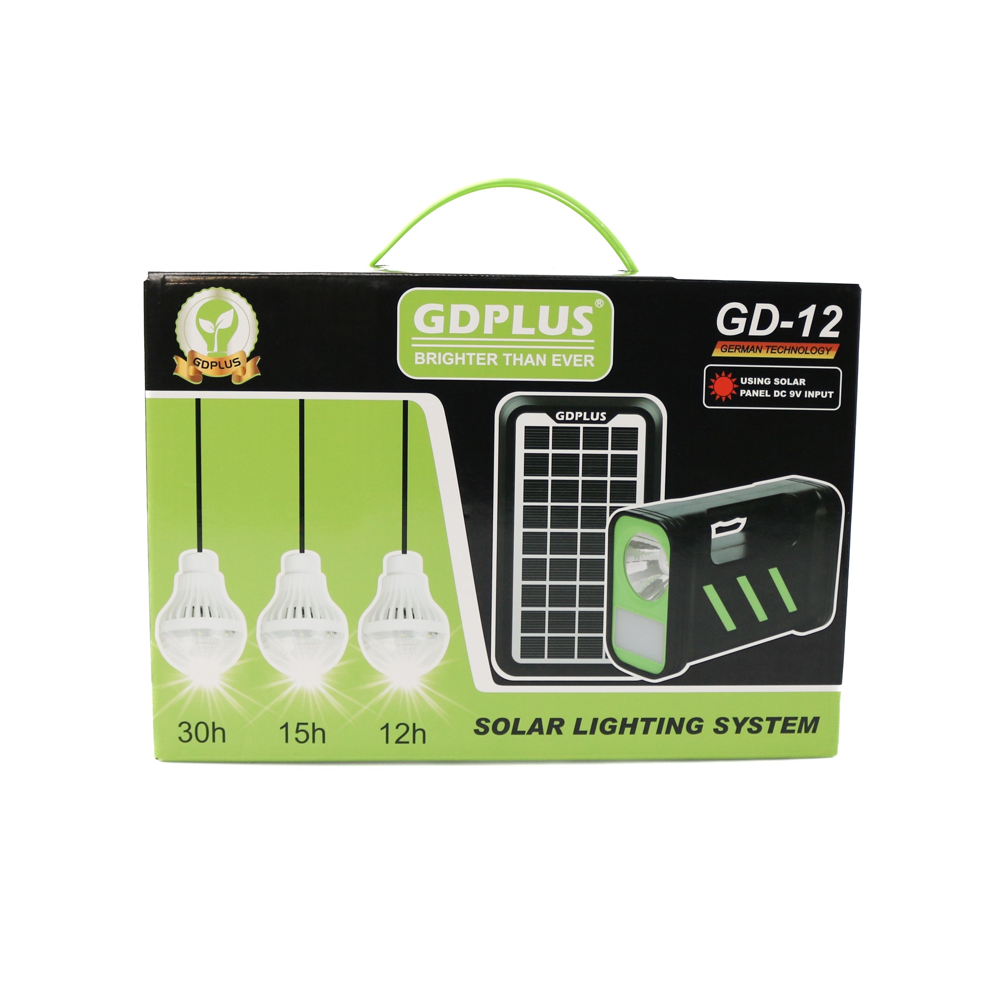 Sistem de iluminat solar cu lanterna GDPLUS, 3 becuri led, incarcare ...