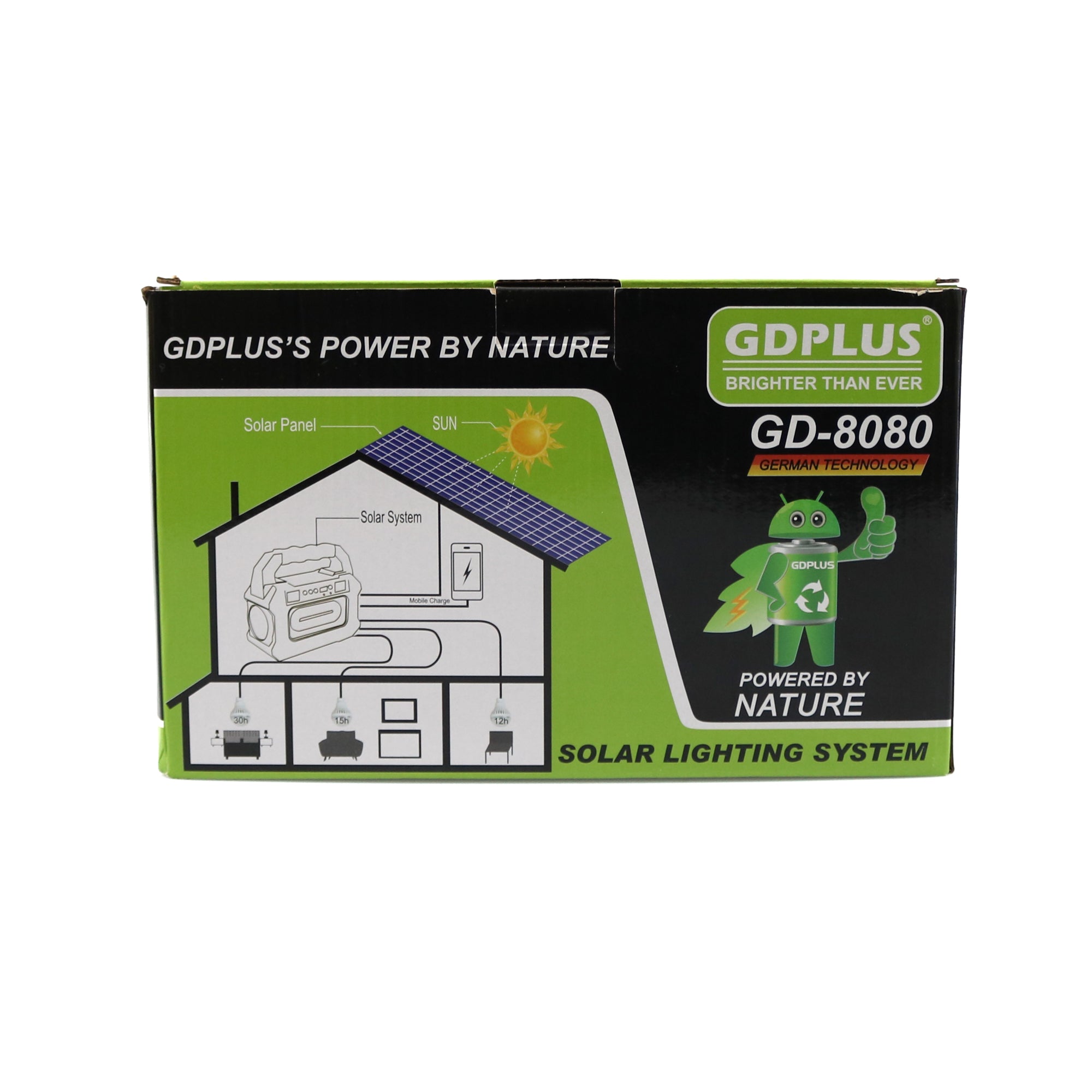 Sistem de iluminat solar GDPLUS cu 3 becuri, lanterna, GD-8080 - eMAG.ro