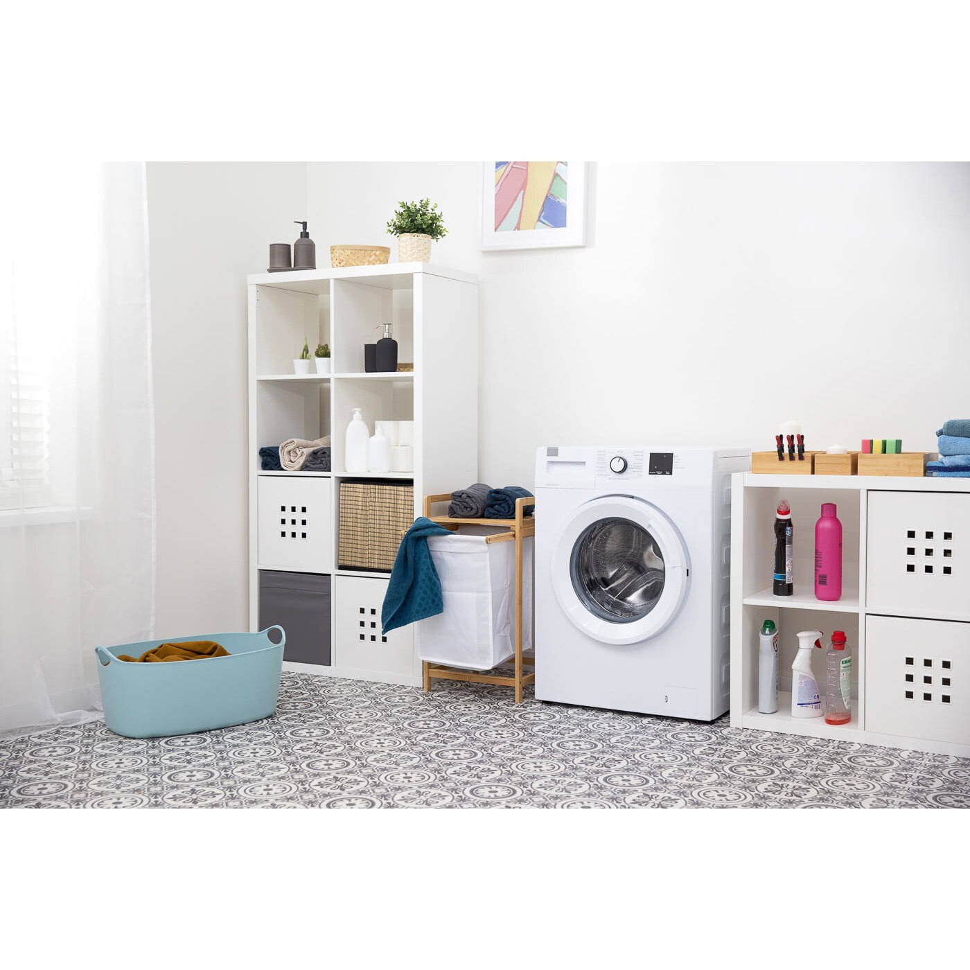 Cos de rufe, Easyform, Bambus/Bumbac, 40L, Alb - eMAG.ro