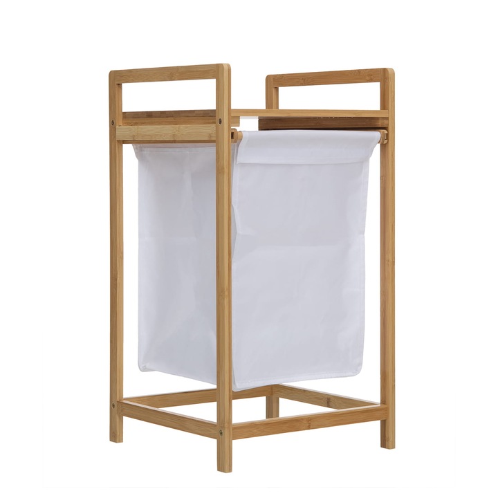 Cos de rufe, Easyform, Bambus/Bumbac, 40L, Alb - eMAG.ro