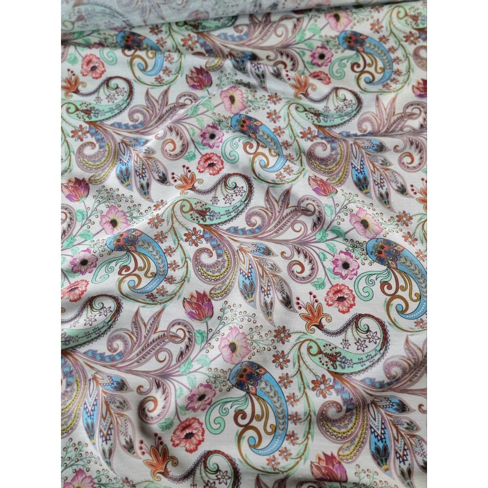 Tesatura din matase naturala cu viscoza - motive paisley si design ...