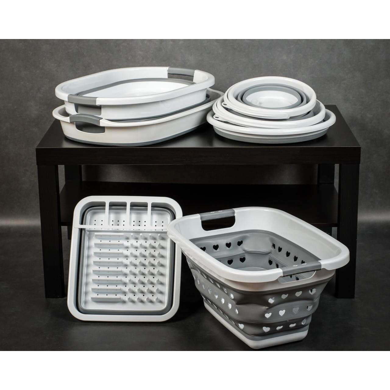 Cos de rufe pliabil, EasyForm, Plastic/Silicon, 10L, Gri/Alb - eMAG.ro