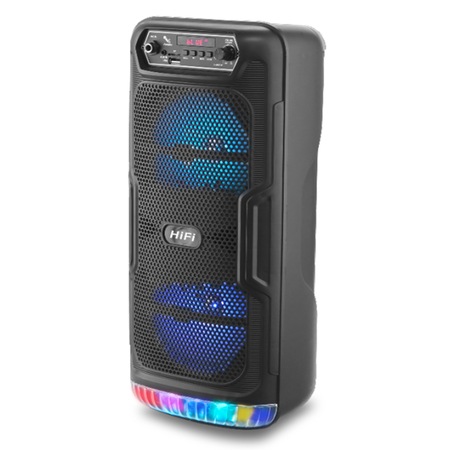 Boxa portabila cu microfon Wireless, 1200W, Bluetooth, 2 Difuzoare de 6 ...