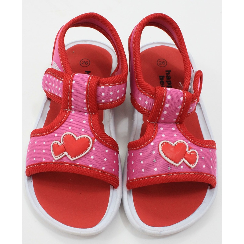 Sandale fete, cu scai, roz inchis cu inimioara - eMAG.ro