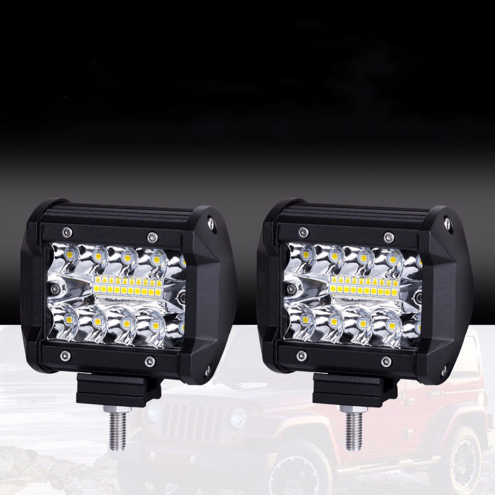 Set 2 Proiector LED Bar, YWX, 60W, Offroad, 3.8 inch, 6000K, 10800 ...