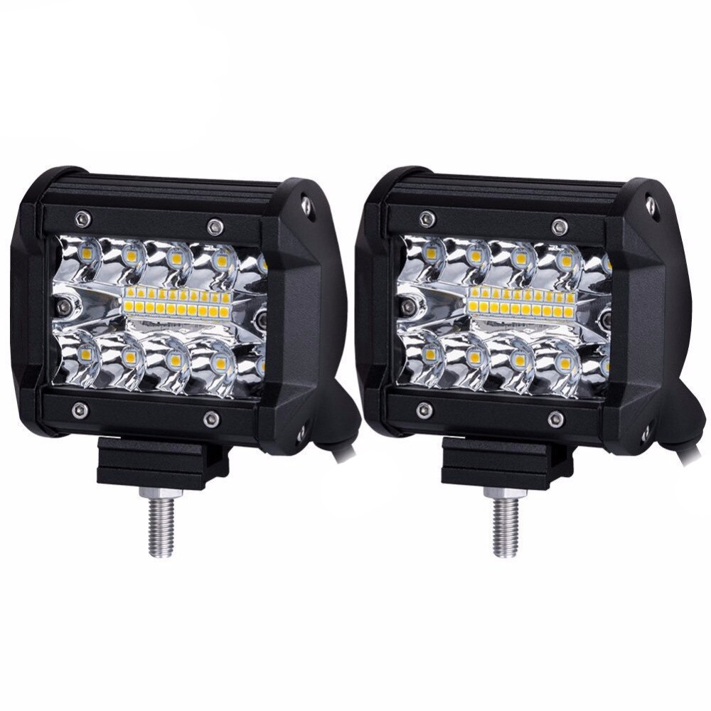 Set 2 Proiector LED Bar, YWX, 60W, Offroad, 3.8 inch, 6000K, 10800 ...