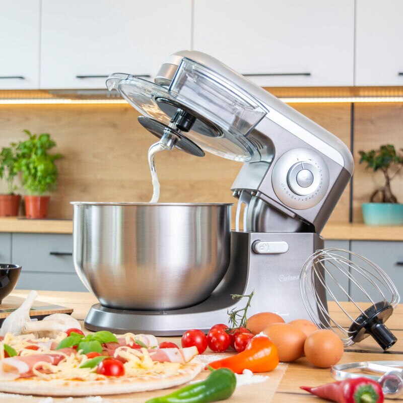 Mixer cu bol First Austria, Inox, 1200W, 10 viteze, 6.5l, Argintiu ...
