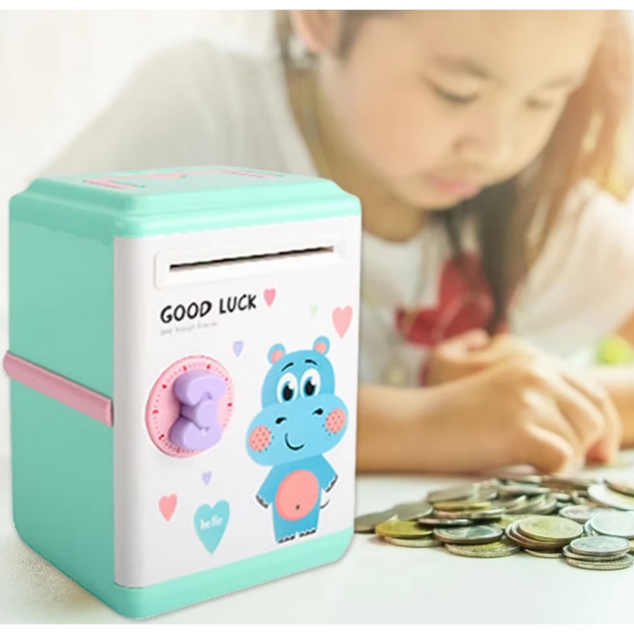 Pusculita de jucarie pentru copii tip seif cu cifru SOLTOY® Hipo - eMAG.ro