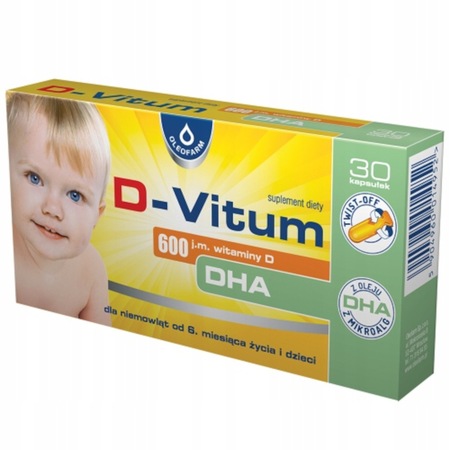 Supliment alimentar pentru copii, Oleofarm D-Vitum DHA 600IU, 30 ...