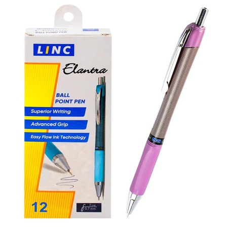Set 12 pix Linc Elantra cu mecanism, scriere 0,3 mm, grip gumat - eMAG.ro