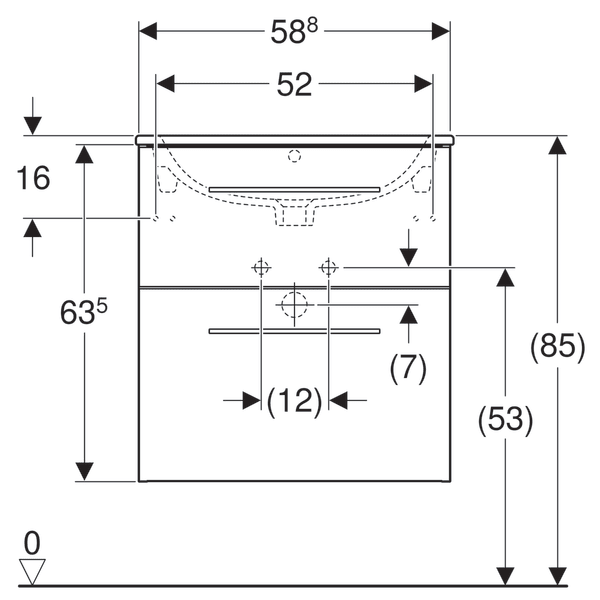 Mobilier suspendat 60 cm cu 2 sertare, selnova square - eMAG.ro