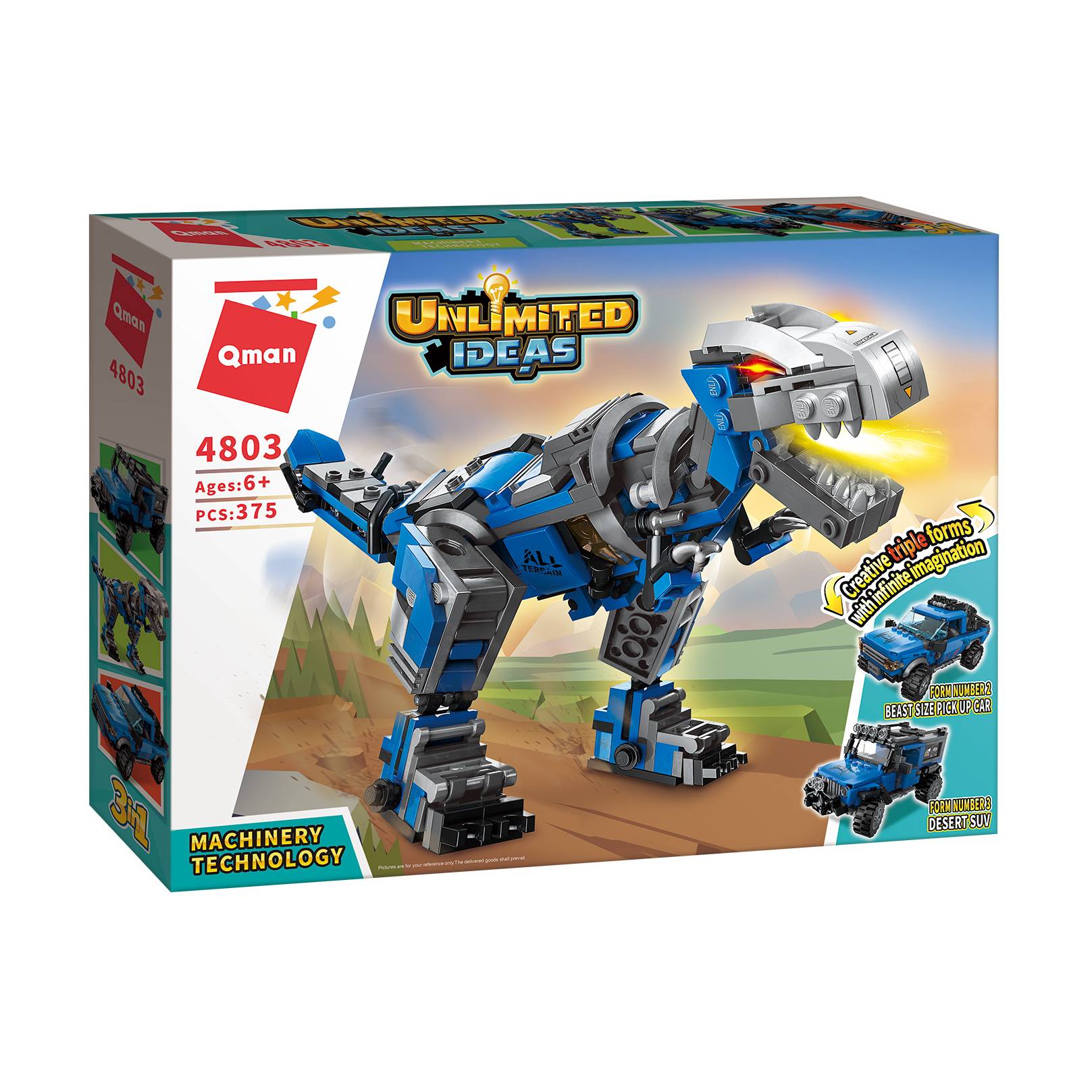 Kit constructie QMAN T-Rex, Plastic, 375 piese - eMAG.ro