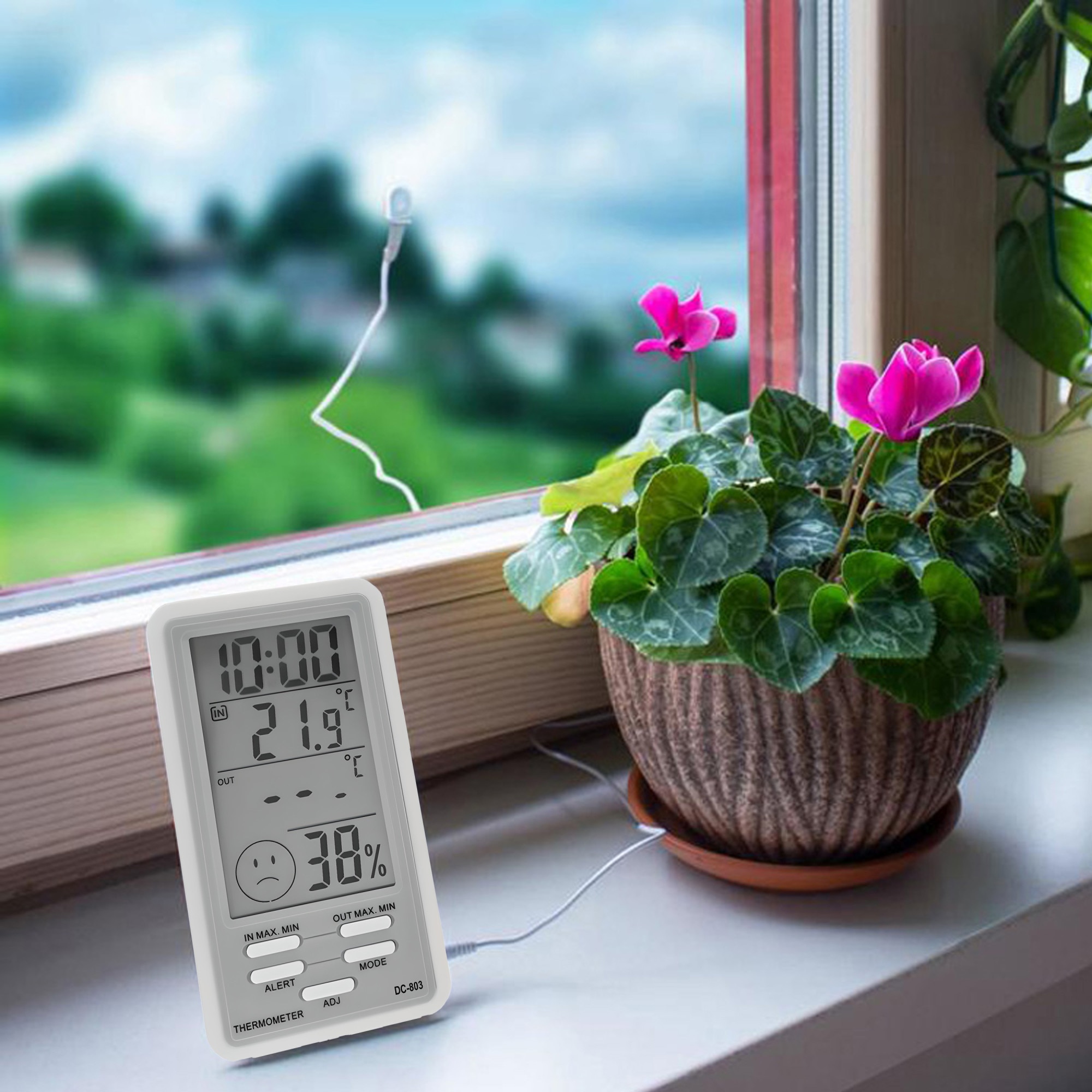 Statie meteo, higrometru, ceas, Alb - eMAG.ro