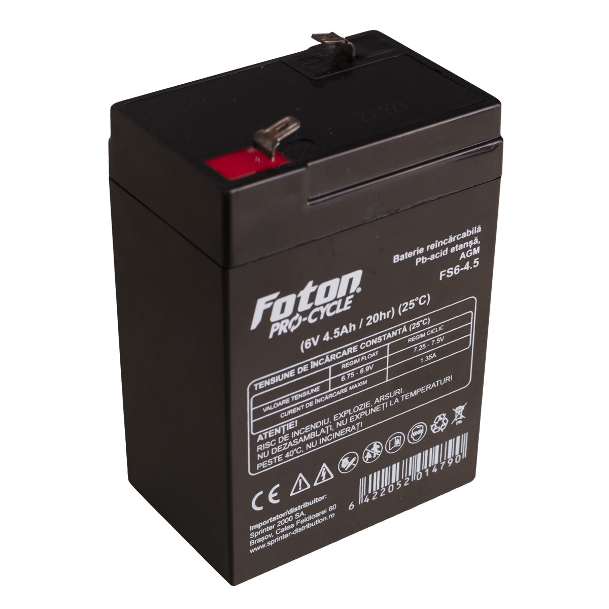 Acumulator Foton ProCycle 6V 4.5Ah VRLA AGM FS6-4.5 - eMAG.ro