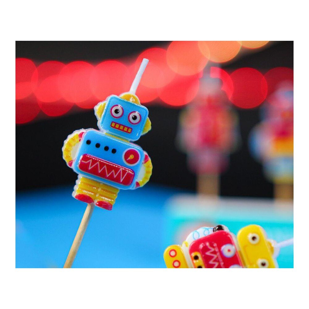 Set 5 lumanari tort, model robot - eMAG.ro