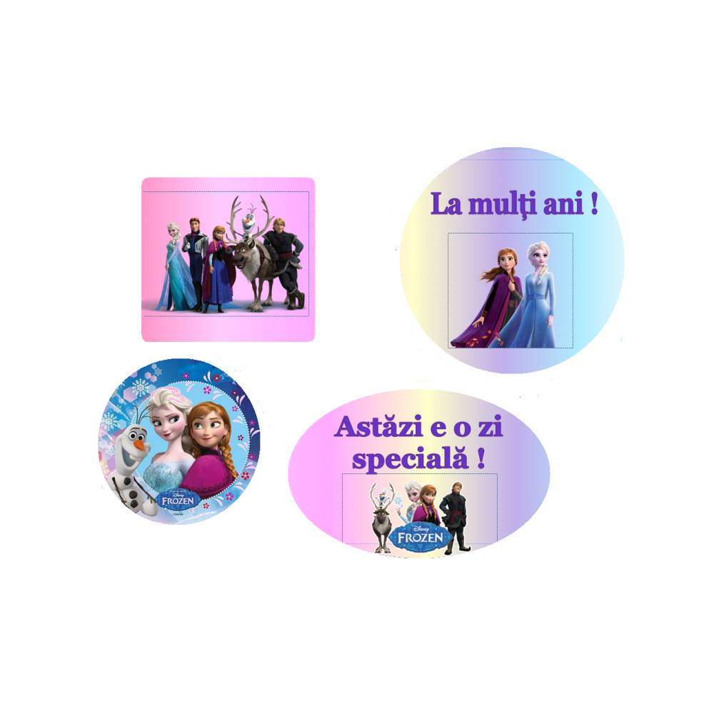 Set 4 propsuri din carton pentru tort model frozen - eMAG.ro