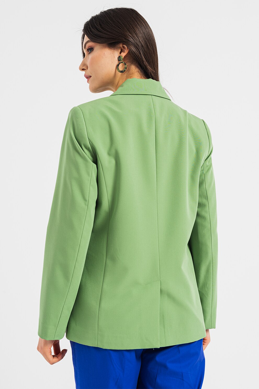 United Colors of Benetton, Blézer hajtókás gallérral, Tengerzöld, 42 ...