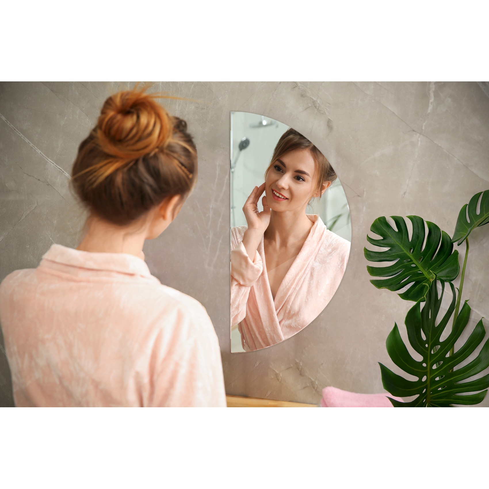 Oglinda de semicerc, Coloray, Decorativa, Dimensiune 40 cm x 80 cm ...