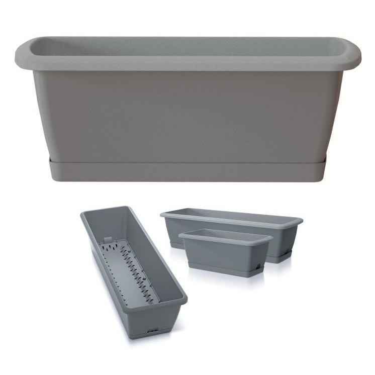 Jardiniera Respana Easycare, Prosperplast, Plastic, 14 cm, Gri - eMAG.ro