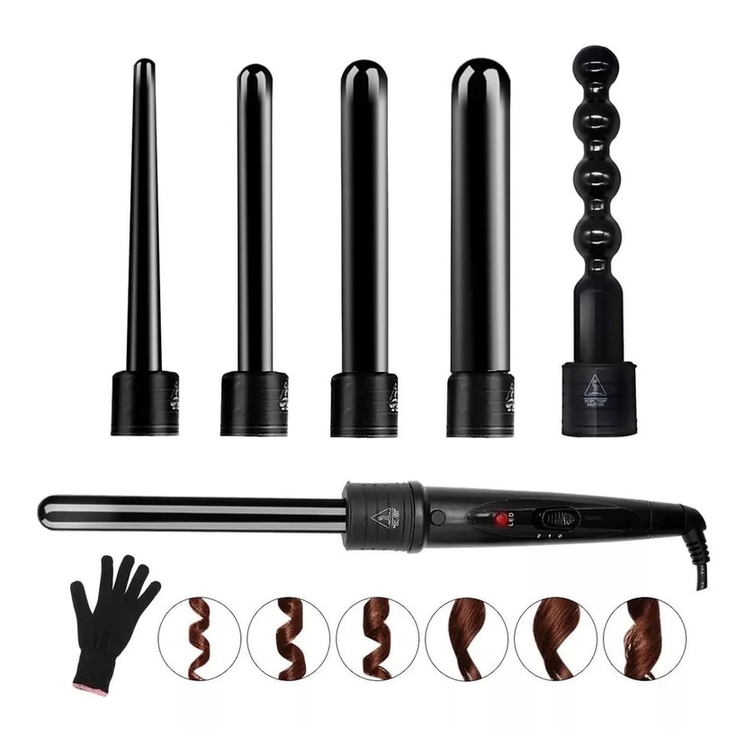 Ondulator par 6 in 1, CIICII, C1514, ceramica 100% turmalina, 2 Trepte ...