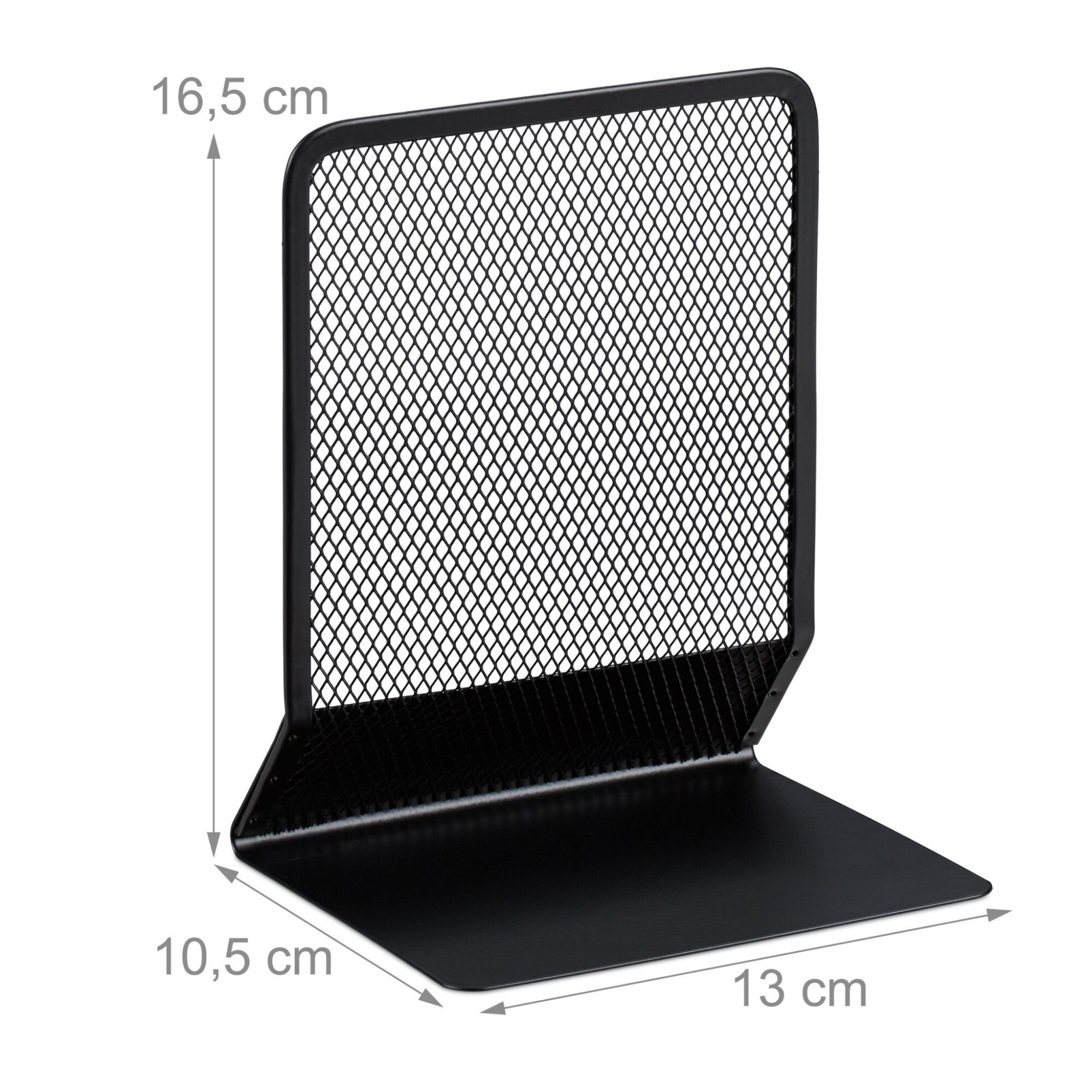 Suport carti/opritor, metal, negru, set de 2 bucati, 16,5 x 13 x 10,5 ...