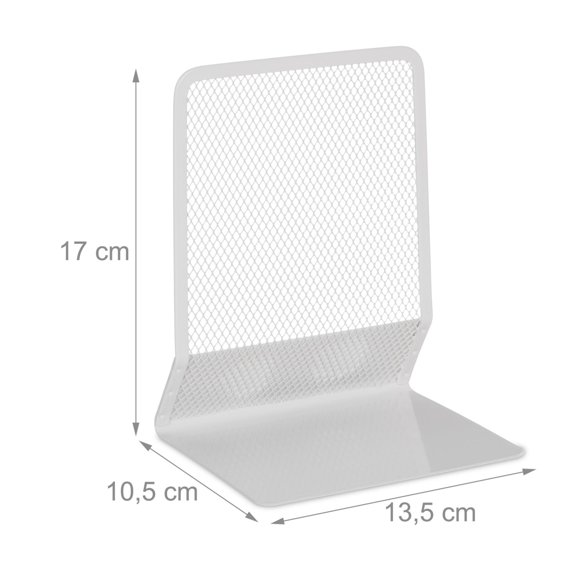 Suport carti/opritor, metal, set de 2 bucati, 17 x 13,5 x 10,5 cm, alb ...