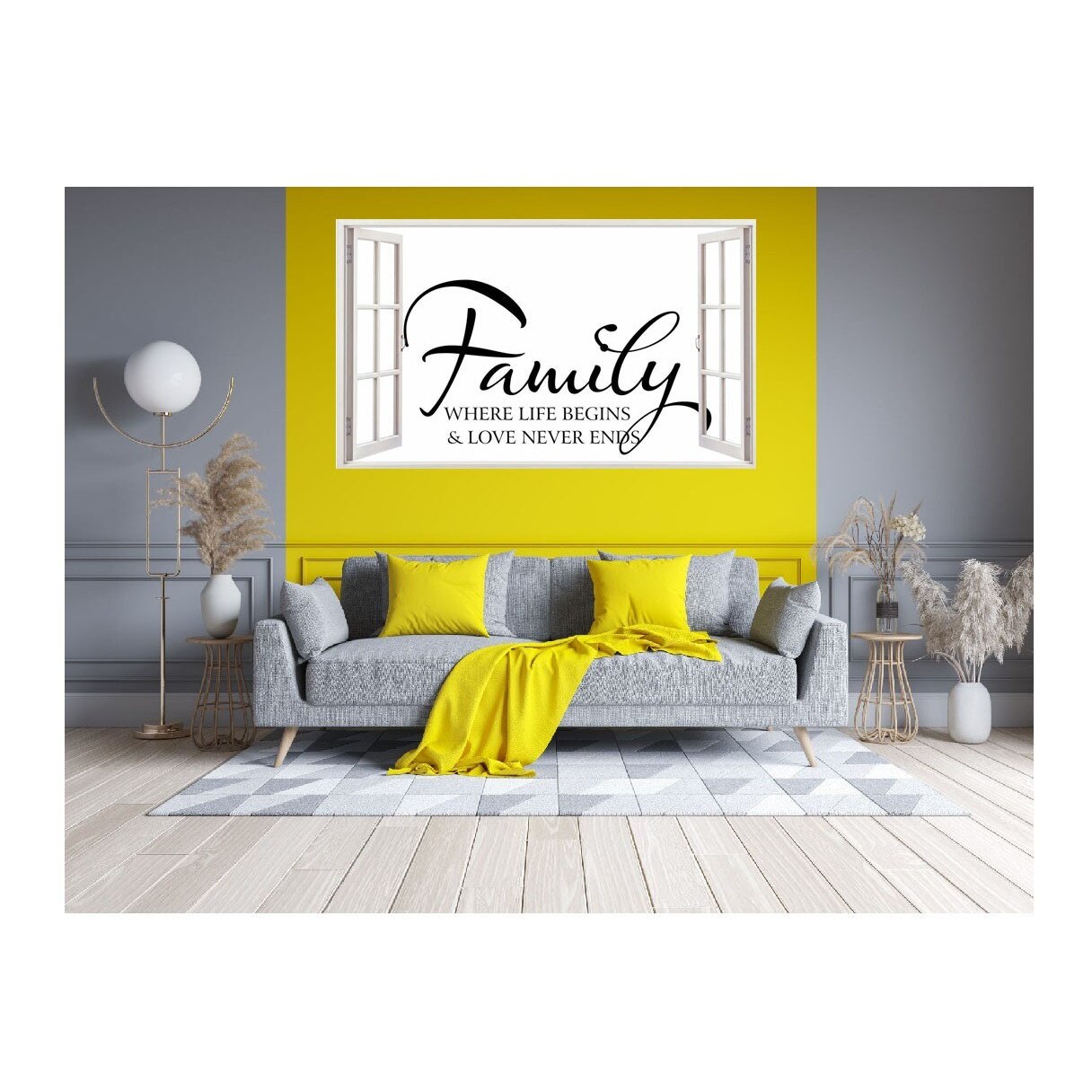 Sticker Decorativ Personalizat cu poza dorita, Model Fereastra, 85 cm ...