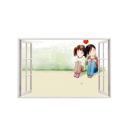 Sticker Decorativ Personalizat cu poza dorita, Model Fereastra, 85 cm ...