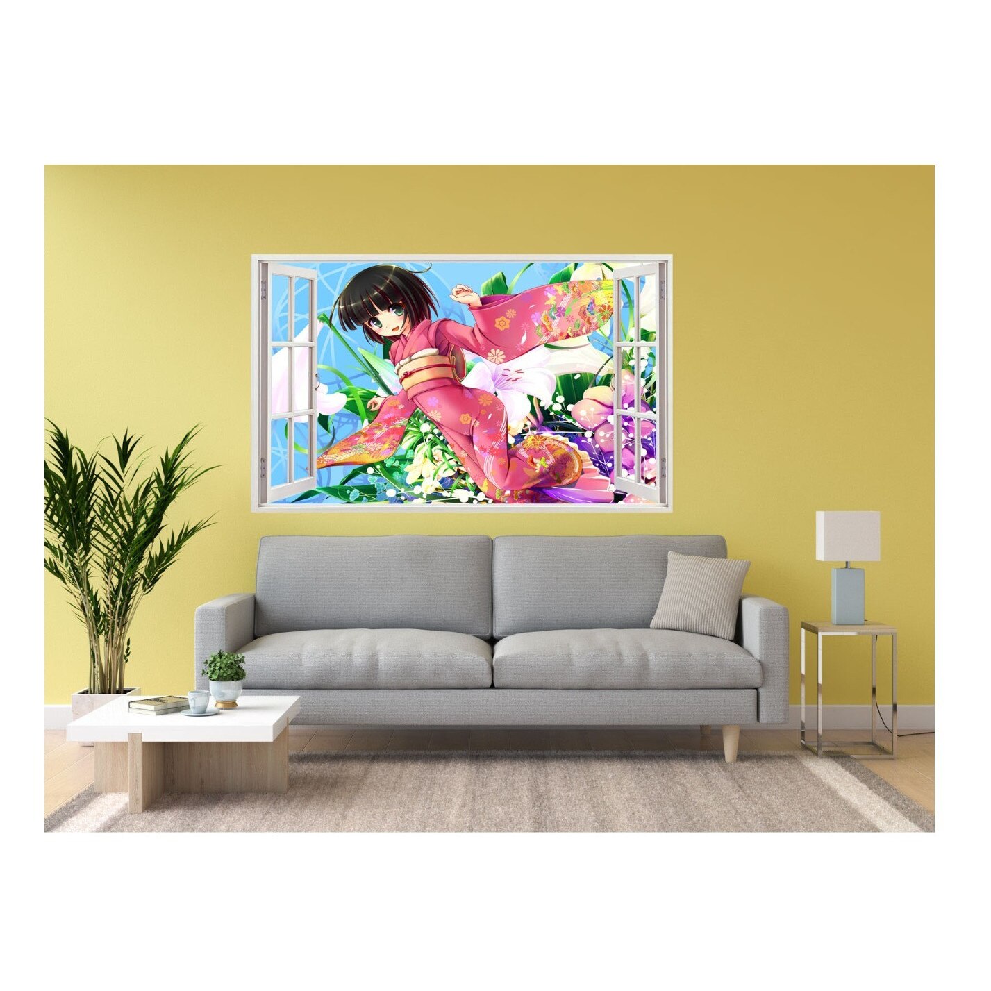 Sticker Decorativ Personalizat cu poza dorita, Model Fereastra, 85 cm ...