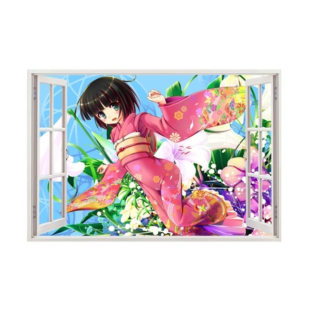Sticker Decorativ Personalizat cu poza dorita, Model Fereastra, 85 cm ...