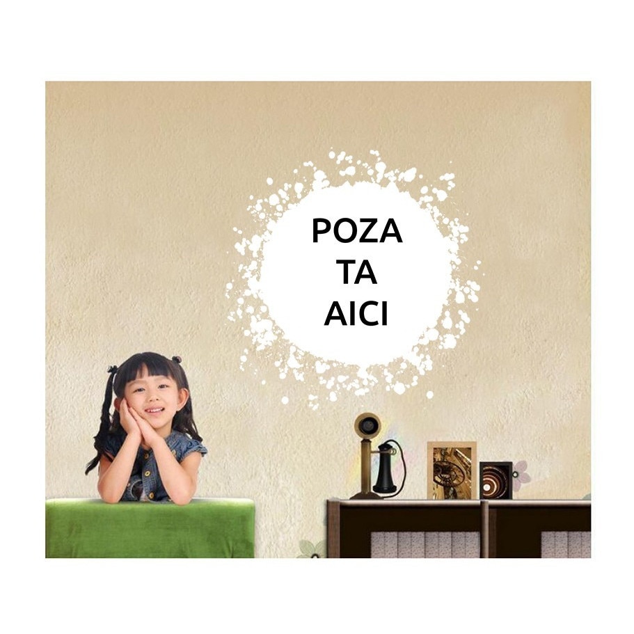 Sticker Decorativ Personalizat cu poza dorita, Model Cerc Pigmentat, 55 ...