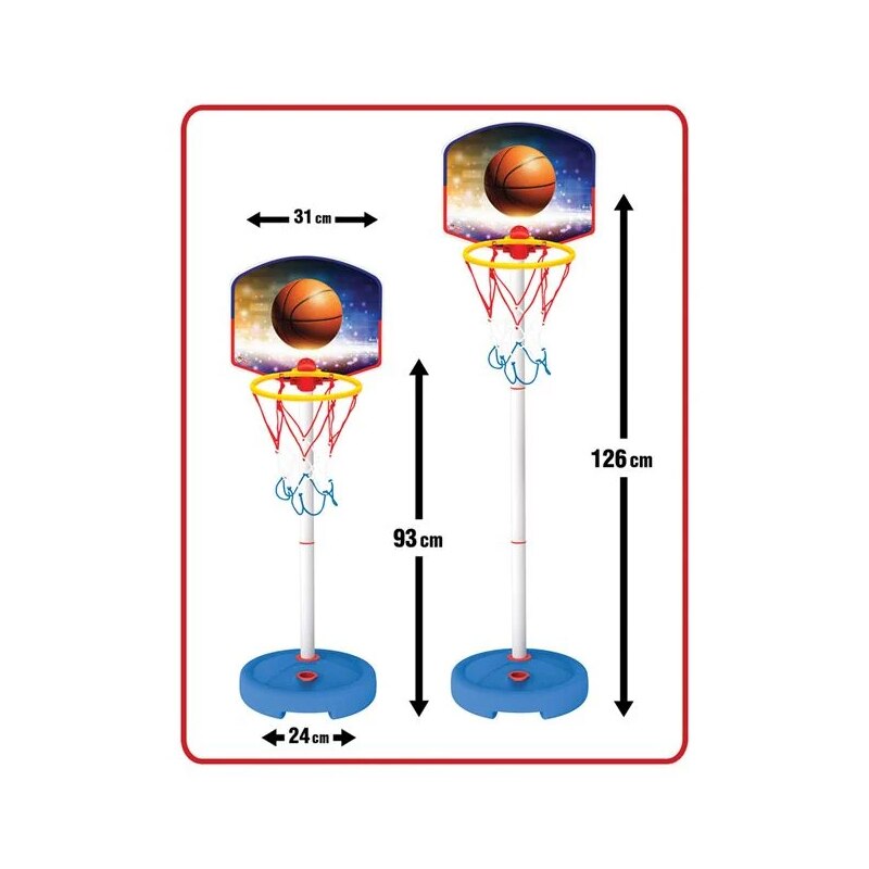 Set Cos de baschet + Minge, Live Up, Plastic, Multicolor - eMAG.ro