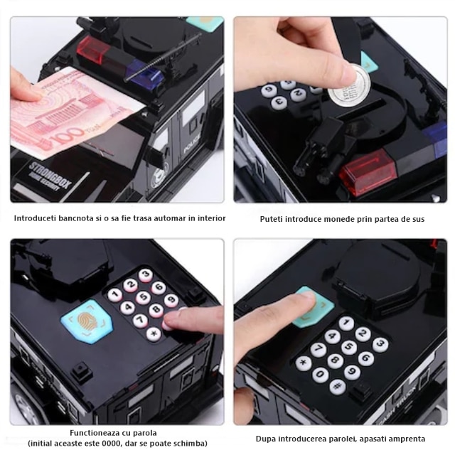 Pusculita pentru bancnote si monezi, eSimplu®, stil masina blindata ...