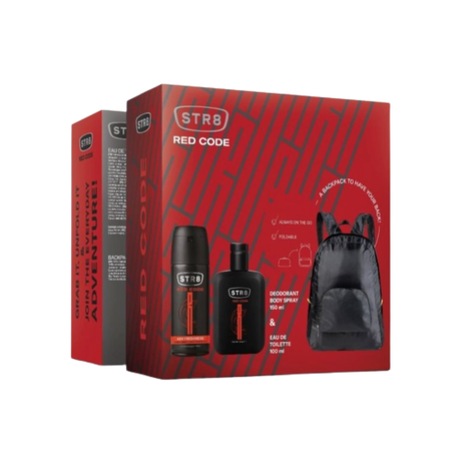 Set cadou STR8 Red Code pentru barbati, Apa de toaleta 100 ml si Deodorant spray 150 ml si ...