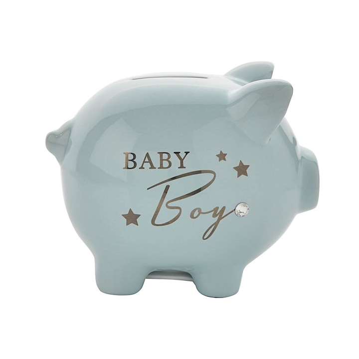 Pusculita porcusor din ceramica, mesaj Baby Boy, Bambino by Juliana ...