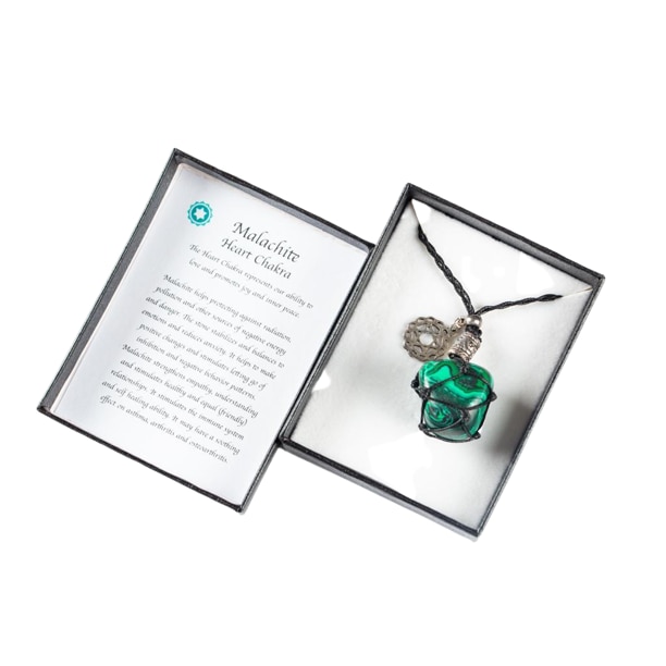 Colier cu Piatra Malachit, echilibrare Chakra Inimii, Anahata - eMAG.ro